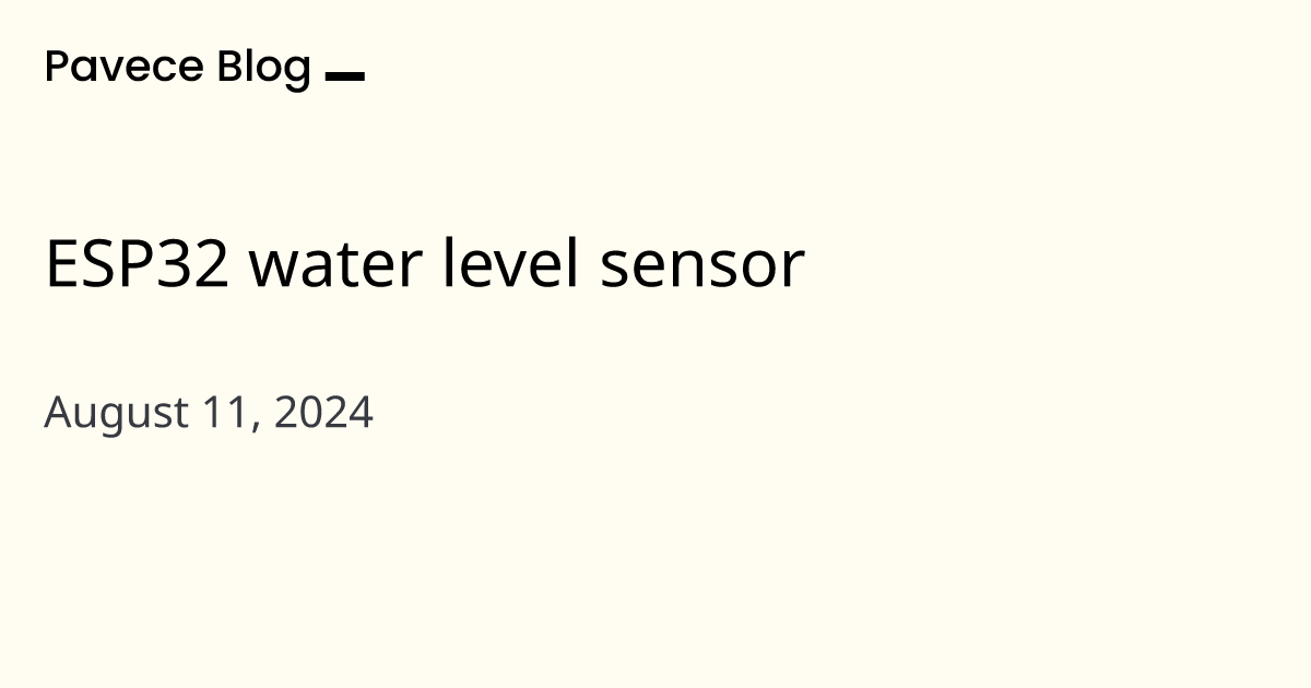 ESP32 water level sensor